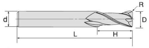 4F Corner Radius End Mill HRC55 - CANURI PRECISION TOOLS CO.,LTD